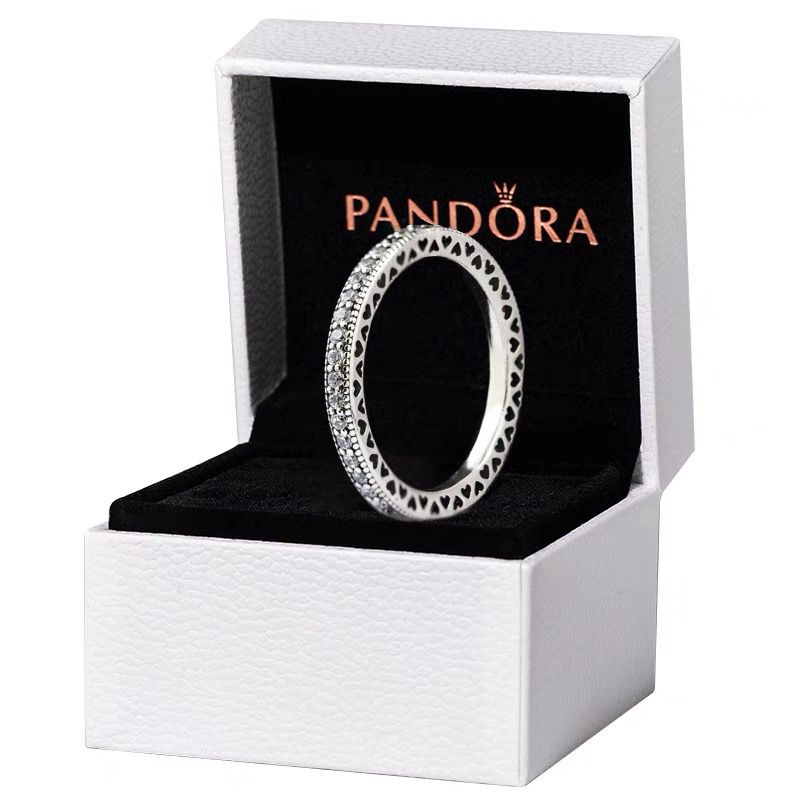 Pandora Ring With Box Promise Ring 925 Silver Pav Micro-Set Diamond ...