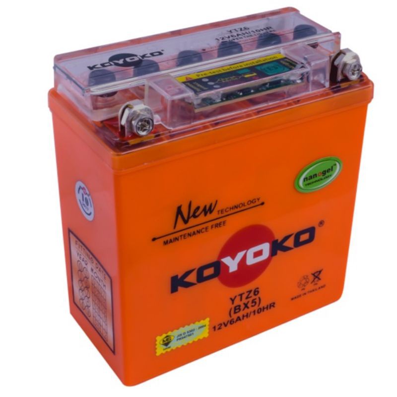 KOYOKO BATTERY YTZ6 NOUVO / NOUVO S / KLX450 / PCX NEW MODEL | Shopee ...