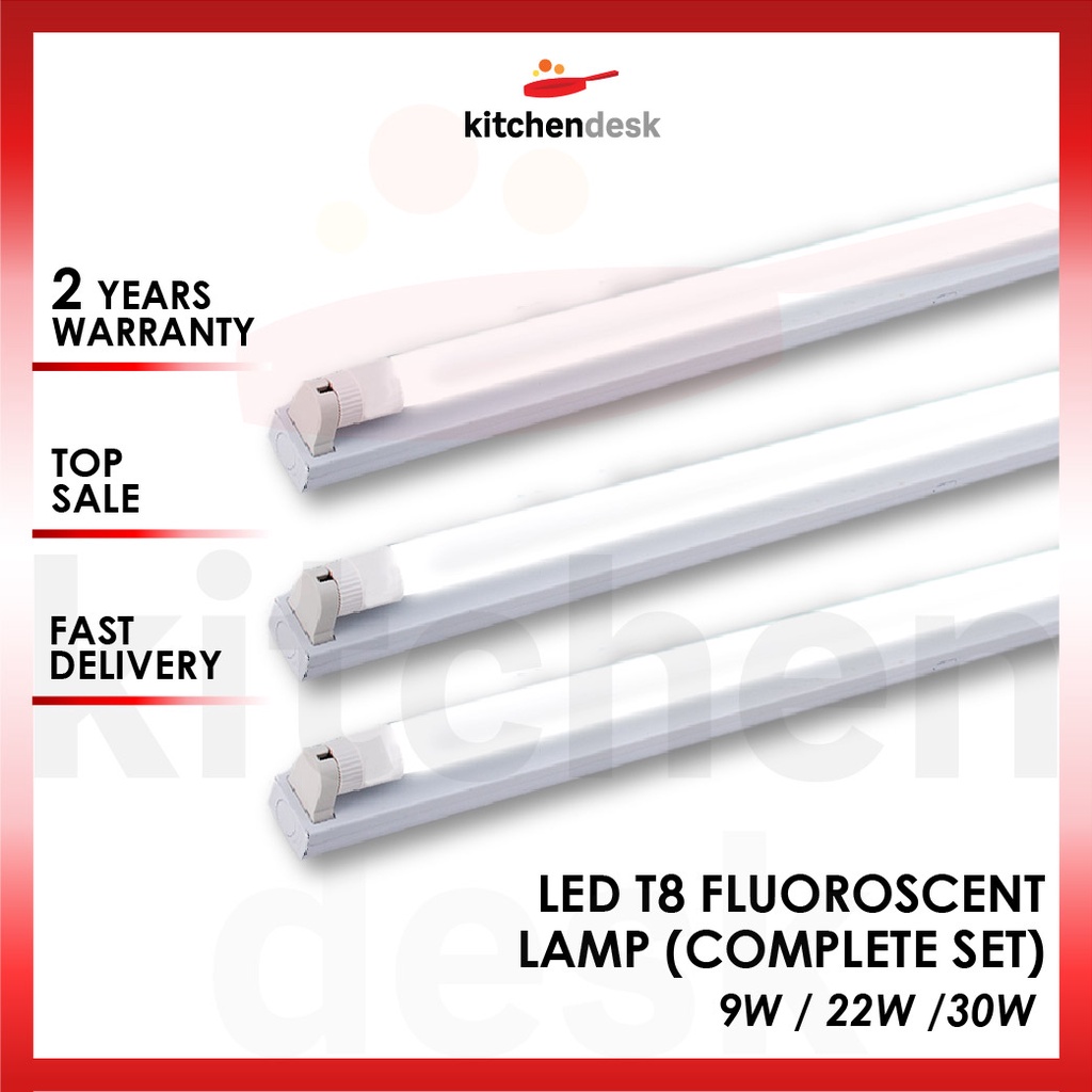 KD_ LED Lampu Kalimantang T8 2FT 4FT Ceiling Wall Lights Casing Light Tube Home Lighting Panjang ...