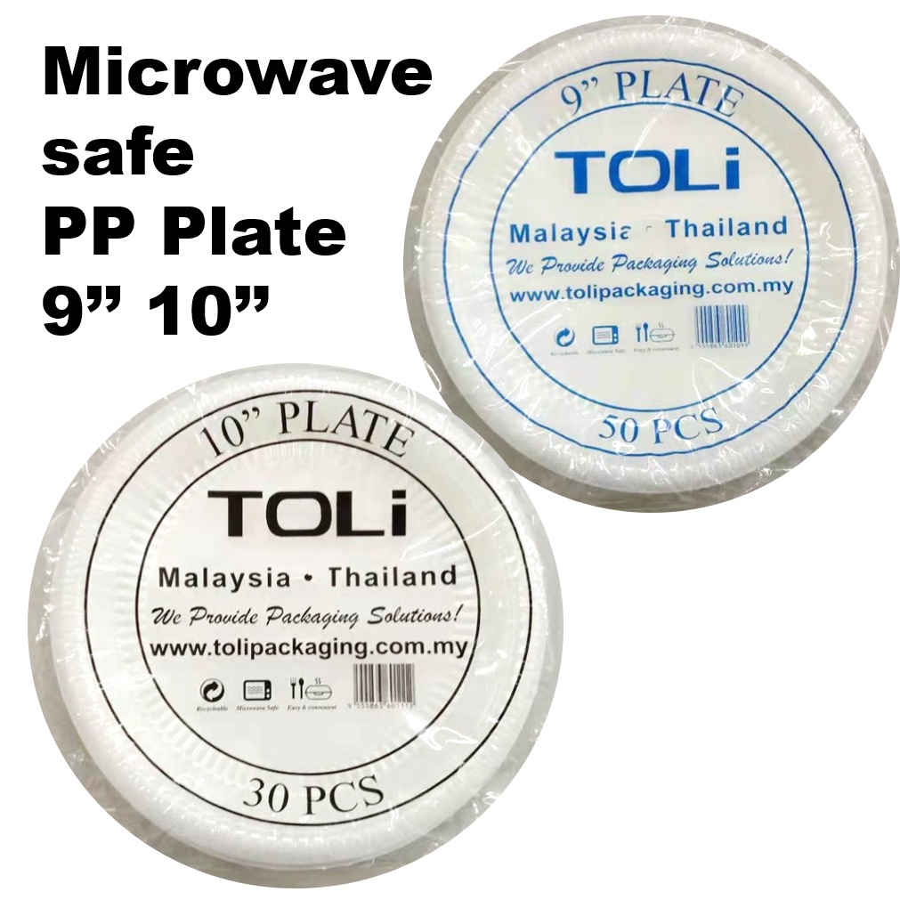 Toli 9'' (50's) 10'' (30's) PP Plate Disposable Plastic Plate Round ...