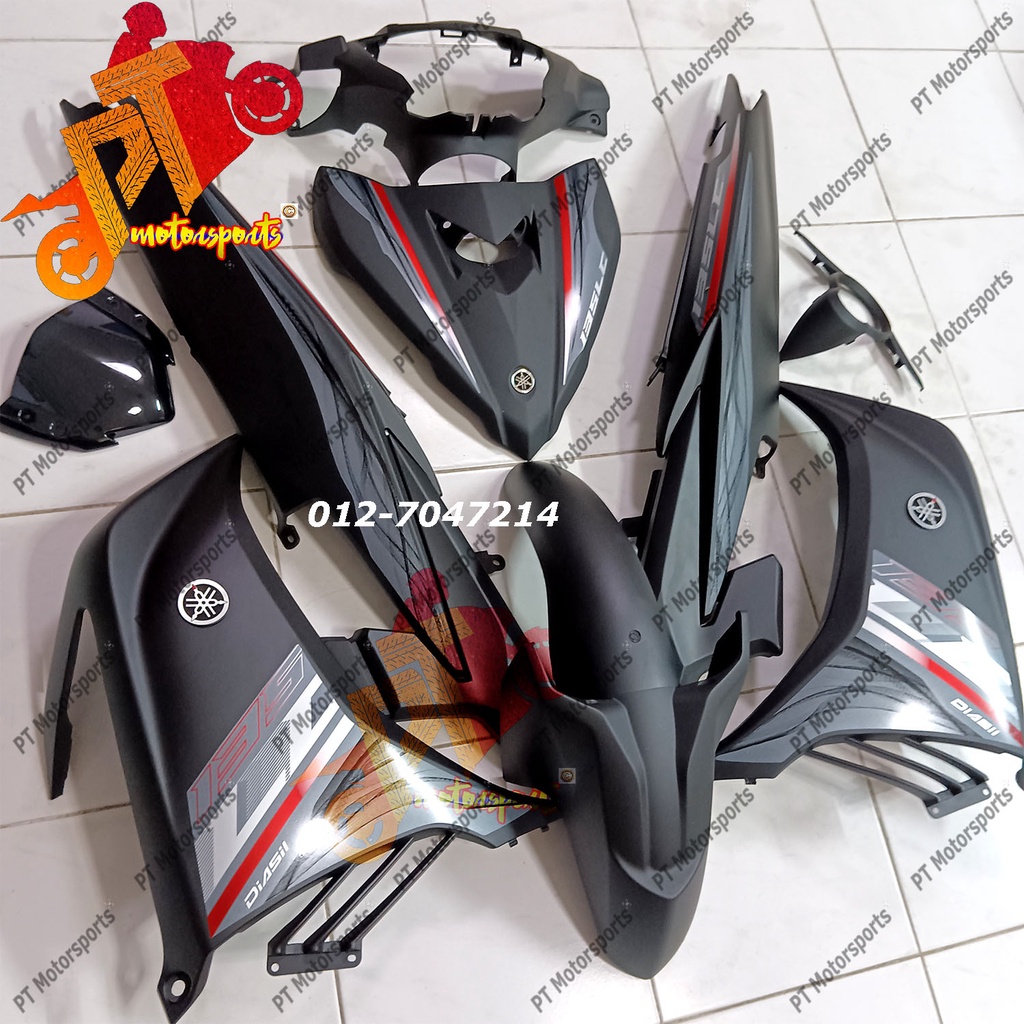 Yamaha LC 135 Cover Set Matt Black / Black KIlat Sticker Special Edition NO 18 Knight Black V2 ...