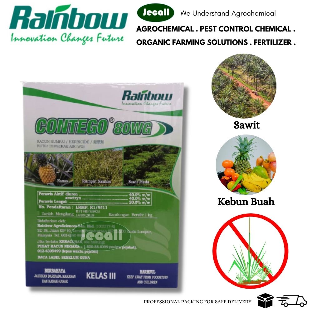 Rainbow Contego® 80WG 1KG / Ametryn 40% + Diuron 40% / Rumput Sambau ...