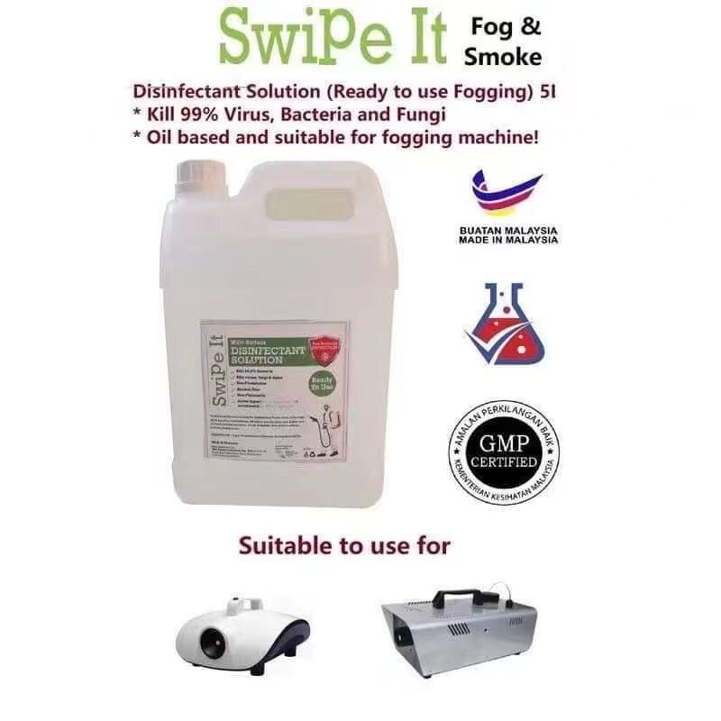 SwiPe It Fogging Fog & Smoke Disinfectant Solution 5 Litre Kill 99.9% ...