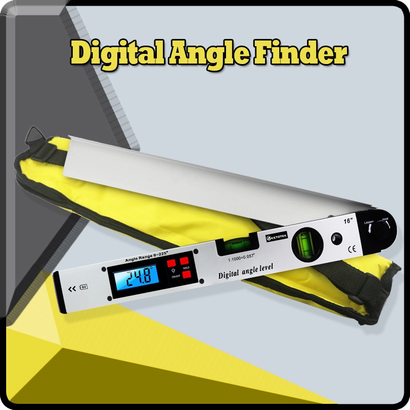 0-225 Degree Electronic Protractor Digital Angle Finder Meter Level ...
