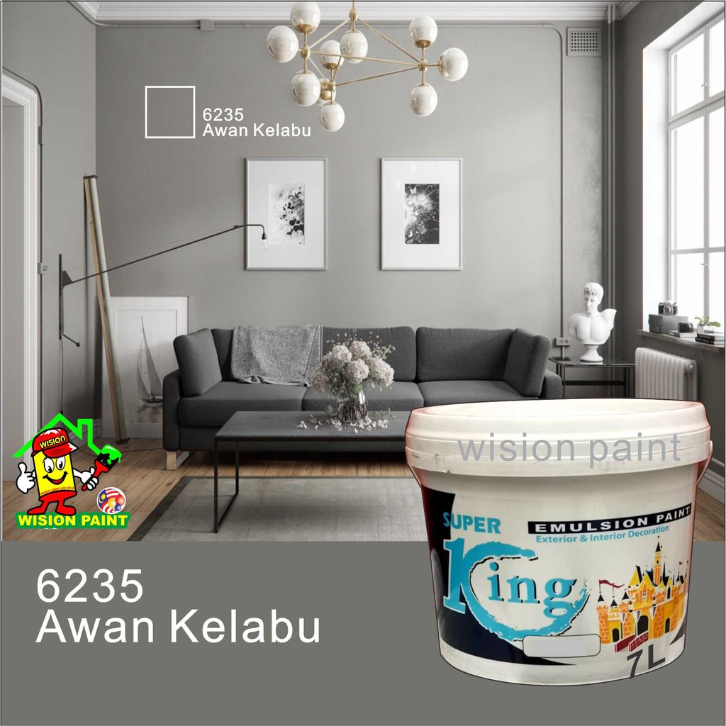 6235 awan kelabu ( 7 LITER ) SANCORA / SUPER KING EMULSION PAINT ...