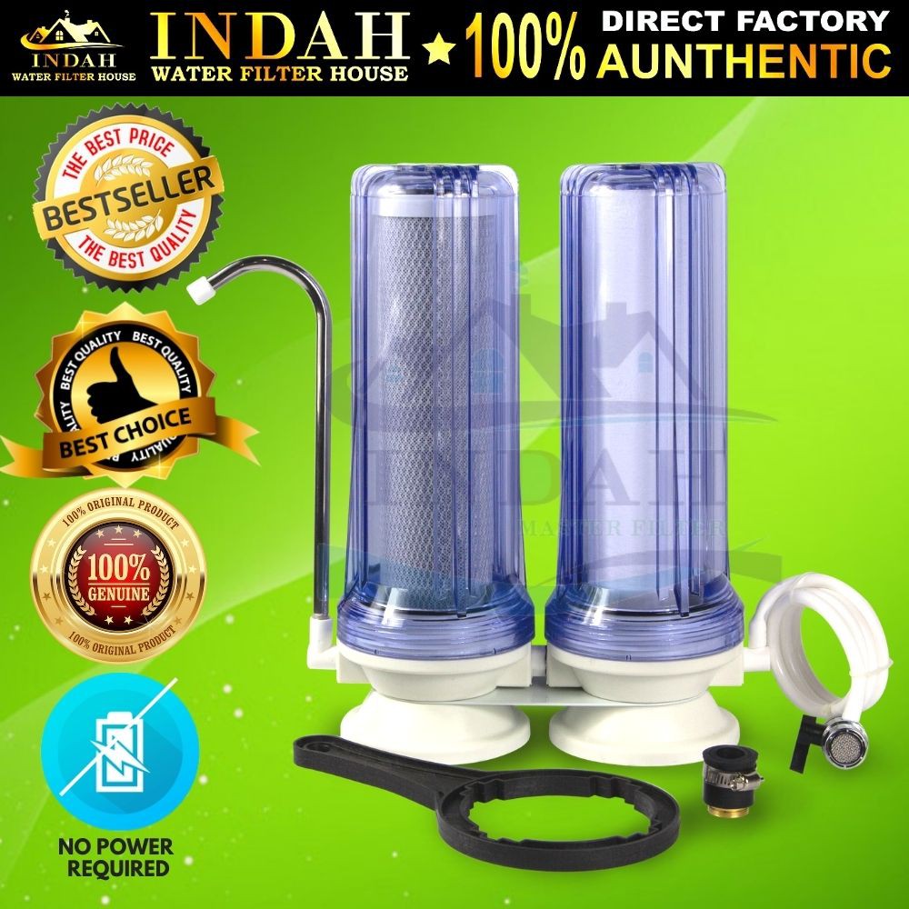 10" 2 Stage Domestic Double Water Filtration System Double Housing ...