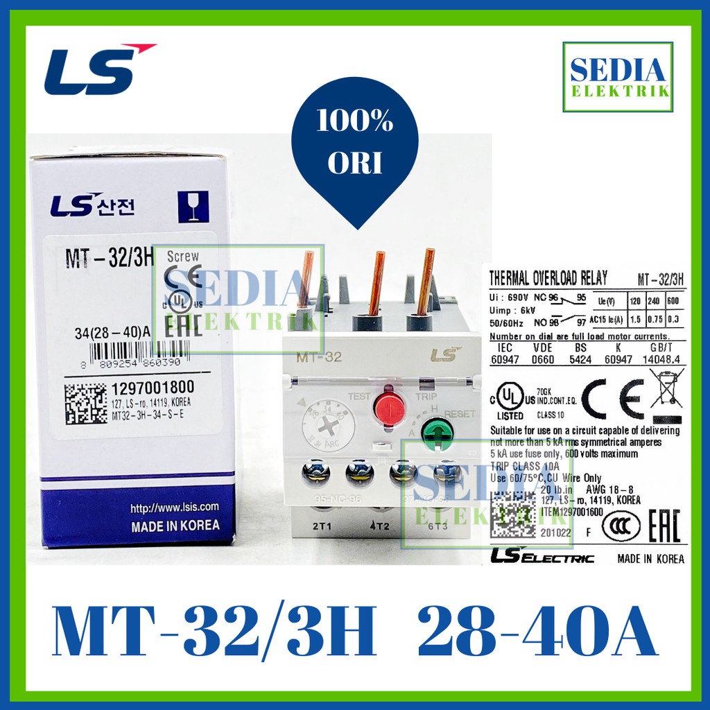 Ls THERMAL OVERLOAD RELAY MT-32/3H 28-40A 34A MT-32 MT 32 | Shopee Malaysia
