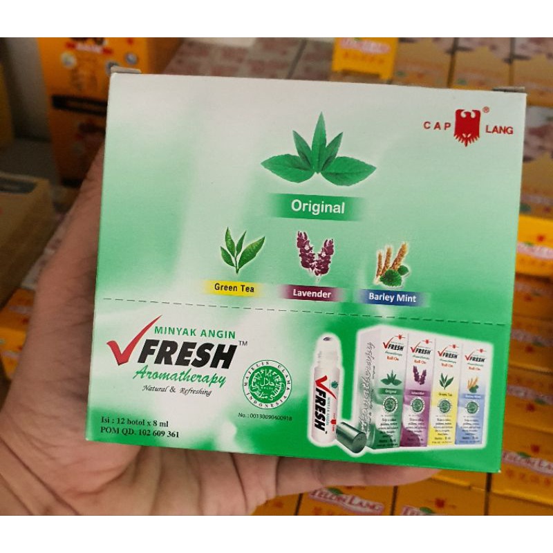 V Fresh Roll on Original Caplang Aromatherapy Wind Oil 1 box contains ...