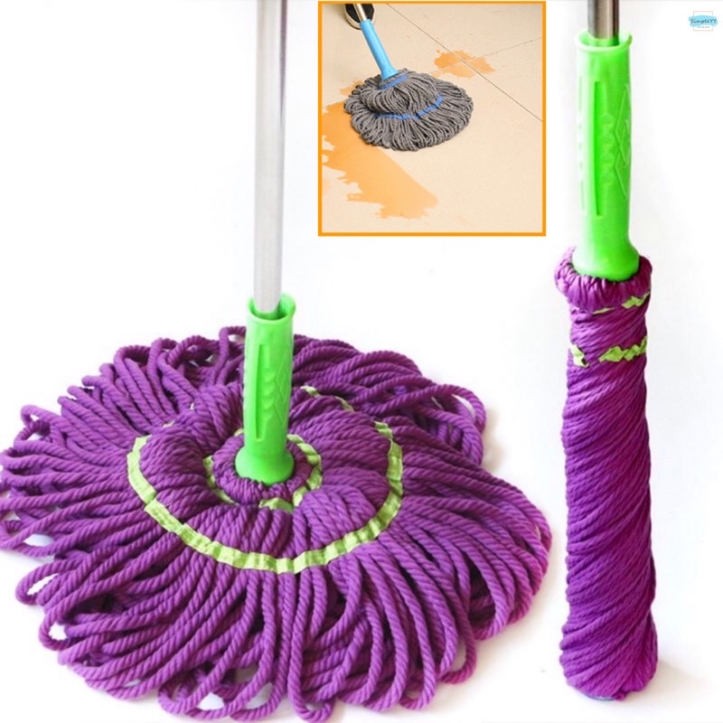 Floor mop Mop lantai Twist mop Hand free self wringing squeeze spin mop ...