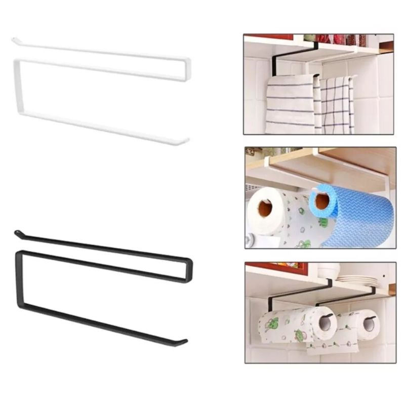 IRON STEEL KITCHEN TISSUE RACK PAPER HANGER RACK HOLDER CUPBOARD TOWEL ...