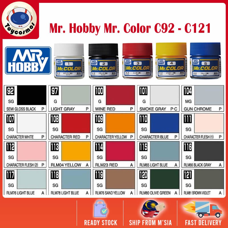 Mr.Hobby Mr. Color Lacquer Paint C92-C121 Paint Color for Plastic Model ...
