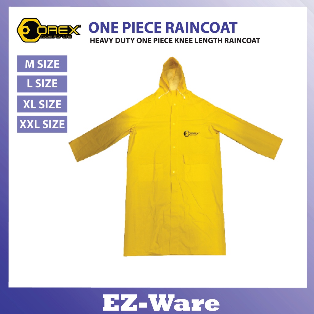Heavy Duty Rain Coat Raincoat with Button Yellow Color (1 piece set ...