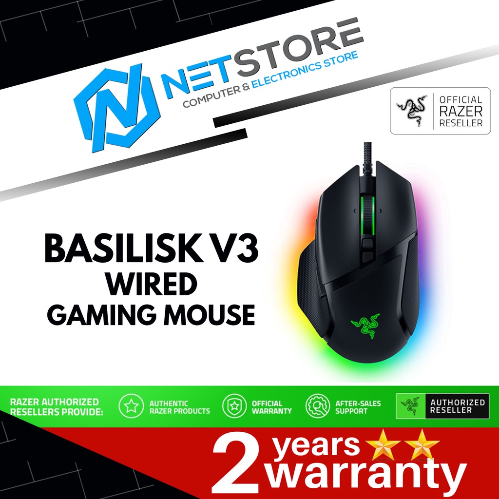 RAZER BASILISK V3 WIRED GAMING MOUSE - RZ01-04000100-R3M1 | Shopee Malaysia