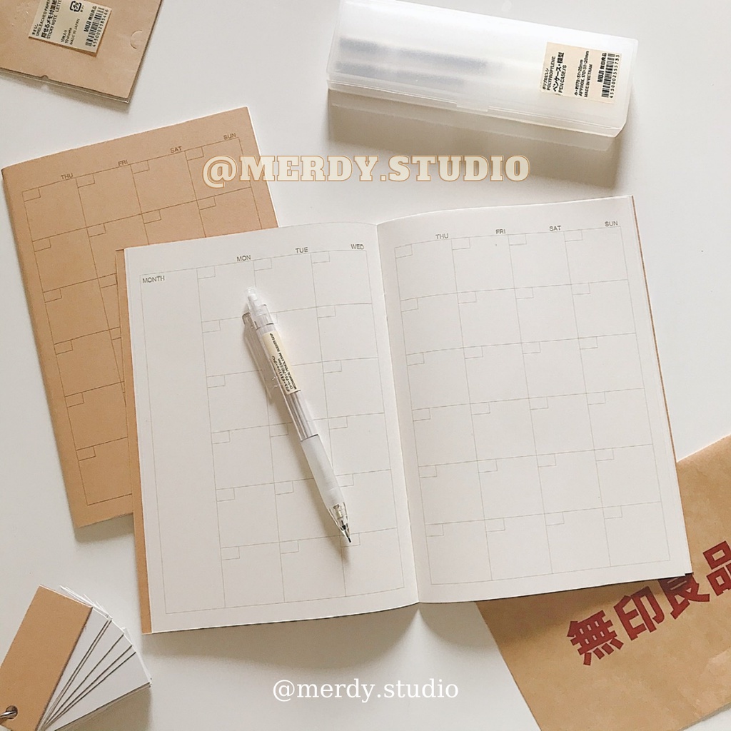 Monthly planner, genuine MUJI notebook size A5 32 sheets - real photo ...
