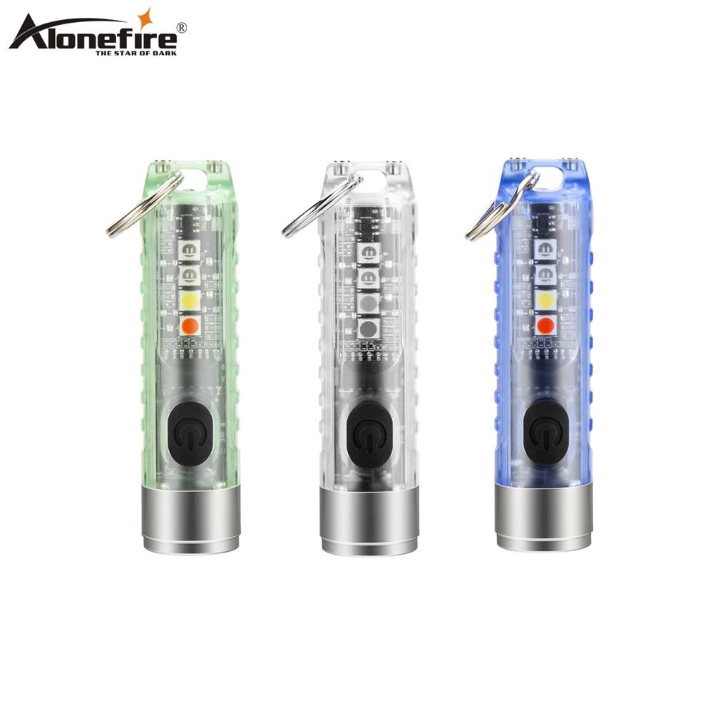 Alonefire S11 Portable Mini LED Flashlight Rechargeable Keychain SST20 ...