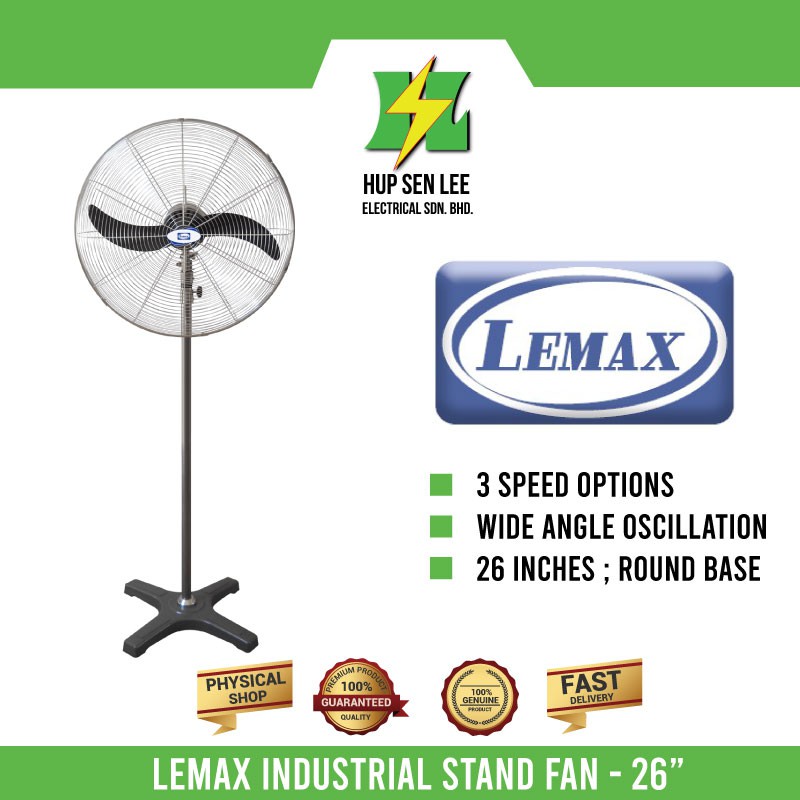 LEMAX INDUSTRIAL STAND FAN 26" INCHES (65CM) | Shopee Malaysia