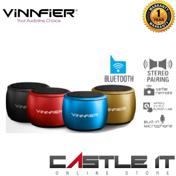 VINNFIER PORTABLE ATOM MINI DUO Bluetooth Speaker (BLACK) (BLUE) (RED ...