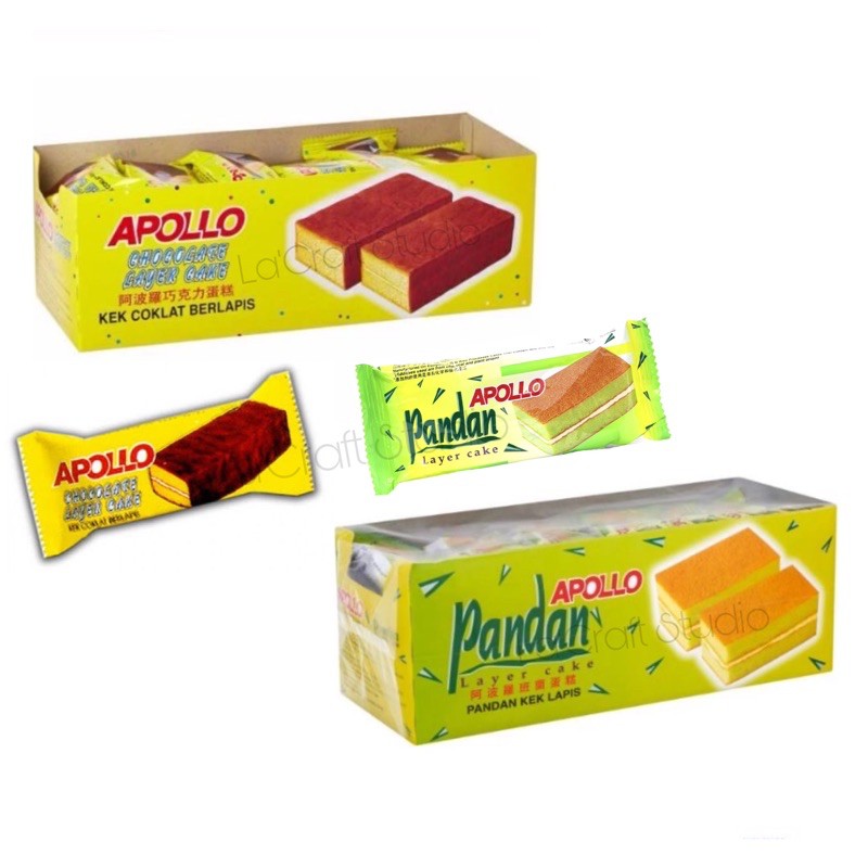 Apollo Kek Berlapis Layer Cake Pandan @ Chocolate 18g | Shopee Malaysia