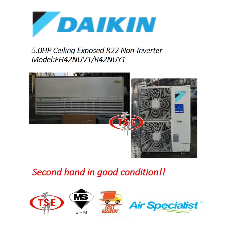 Daikin (FH42NUV1/R42NUY1) 5.0HP Ceiling Exposed Type R22 Non-Inverter ...
