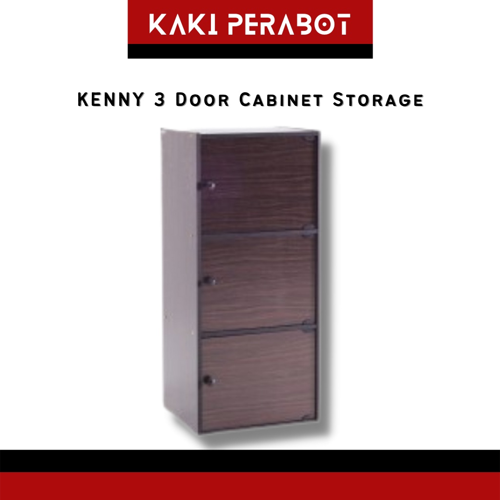 BREZ 3 Door Cabinet File Cabinet Book Rack Bookshelf Book Shelf Rack ...