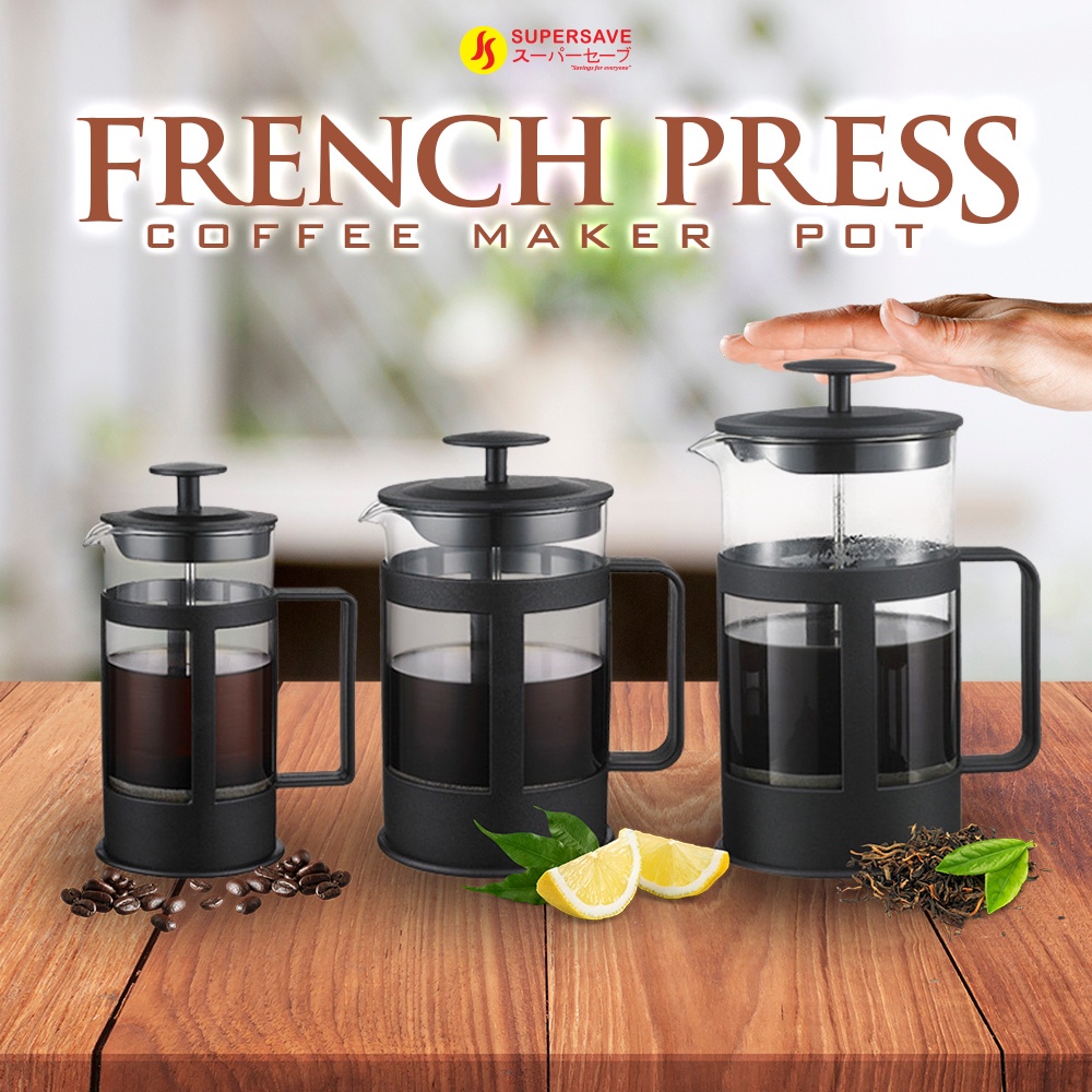 SUPERSAVE Coffee Maker Pot French Press Mixer Frother Barista Glass ...