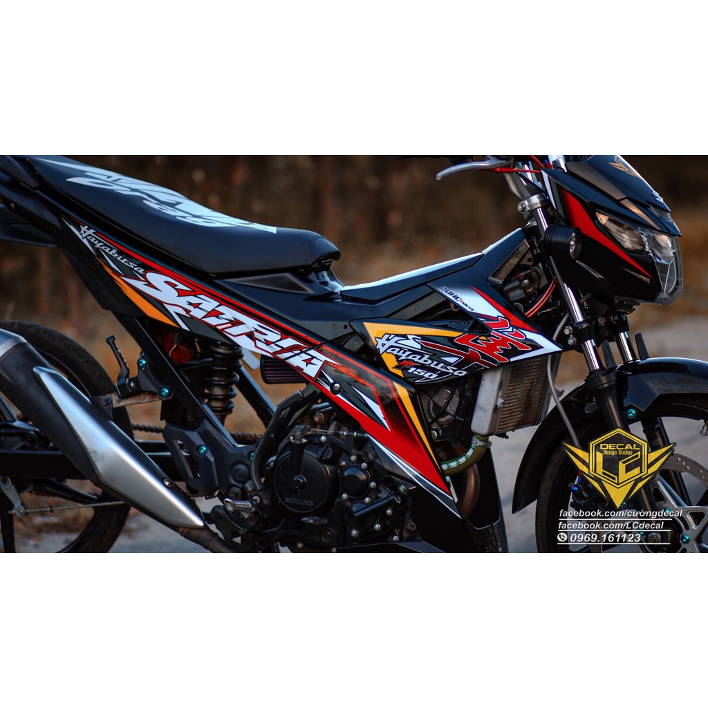 Hayabusa Satria F150 - Red and yellow REMOVABLE STICKER for outstanding ...