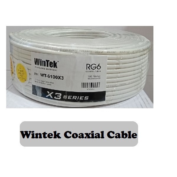 RG6 Cable 100m Wintek WT-6100X3 Series 18AWG RG6/U 75ohm | Shopee Malaysia