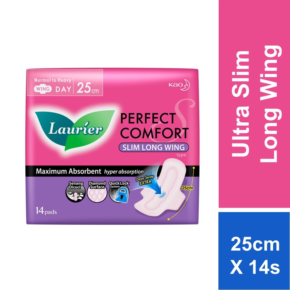 LAURIER Ultra Slim Long Wing 25cm x 14s | Shopee Malaysia