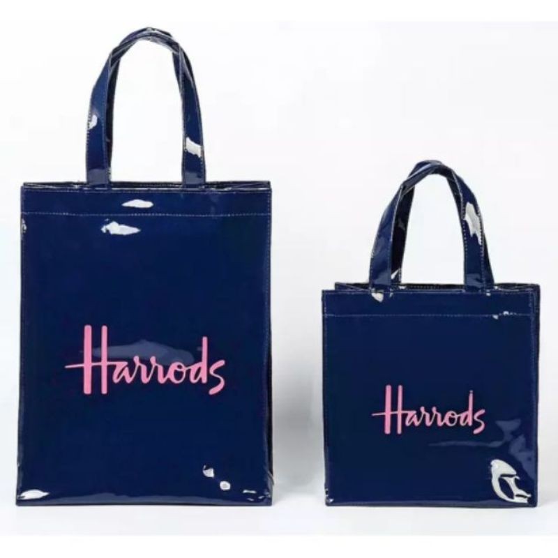 🌸 Ready Stock - Harrods Zipper PVC Waterproof Tote Bag (Dark Blue) 🌸 ...