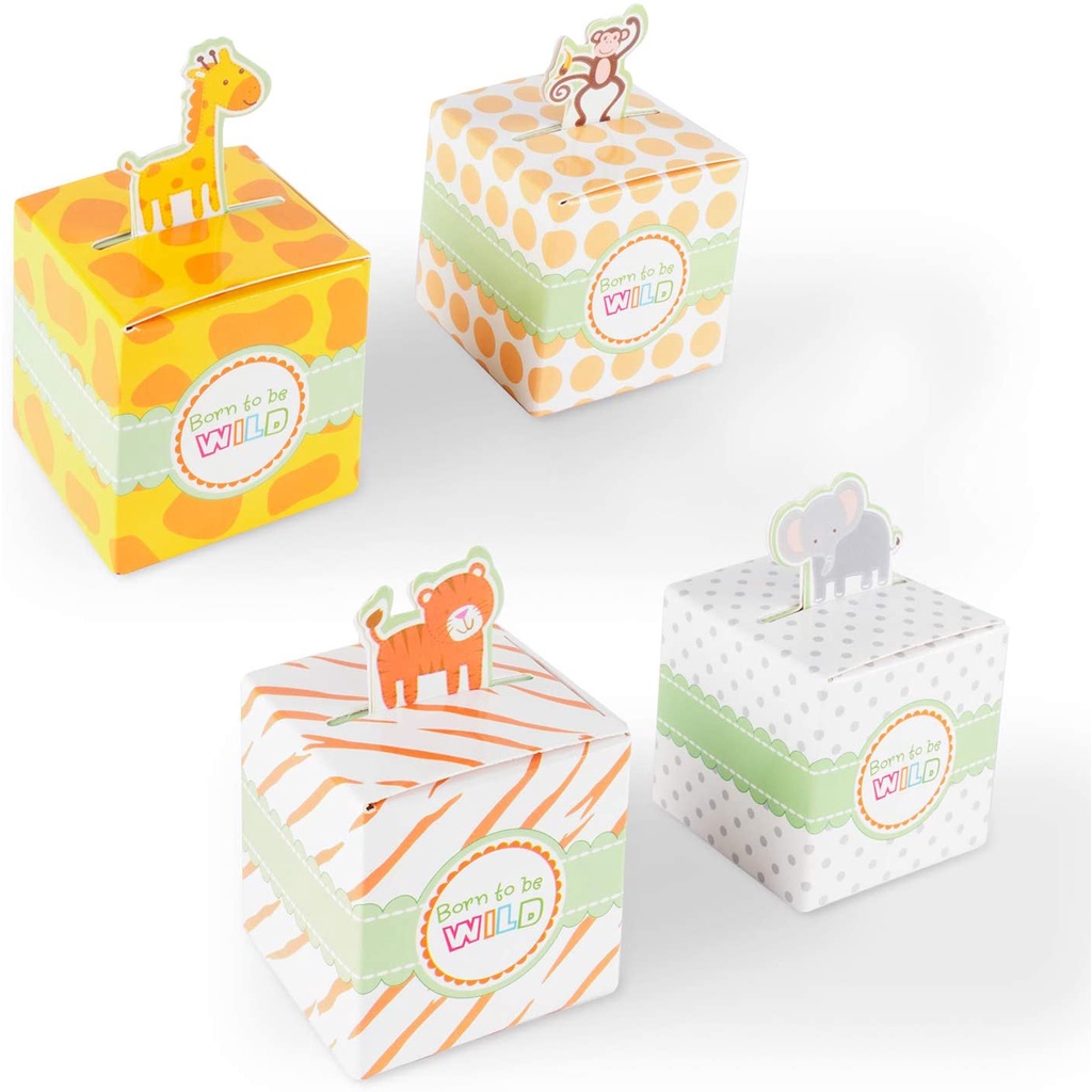 【New Style】20pcs Jungle Animal Goodies Box Forest Zebra Monkey Lion ...