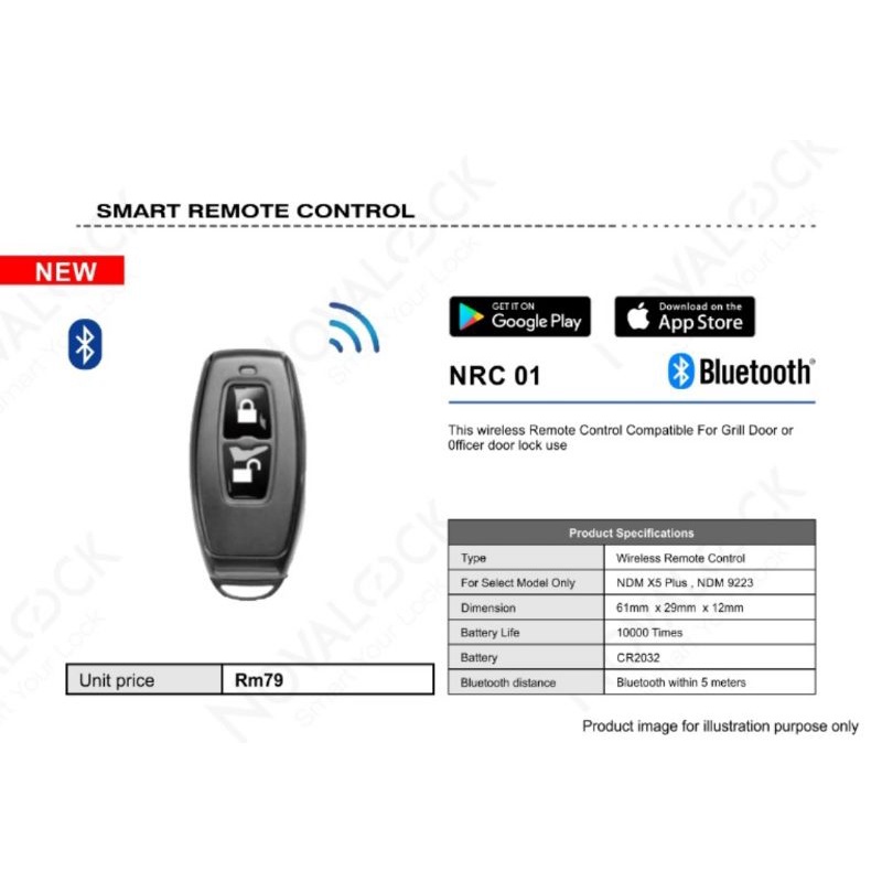 Novalock NRC 01 smart Bluetooth panic remote control | Shopee Malaysia