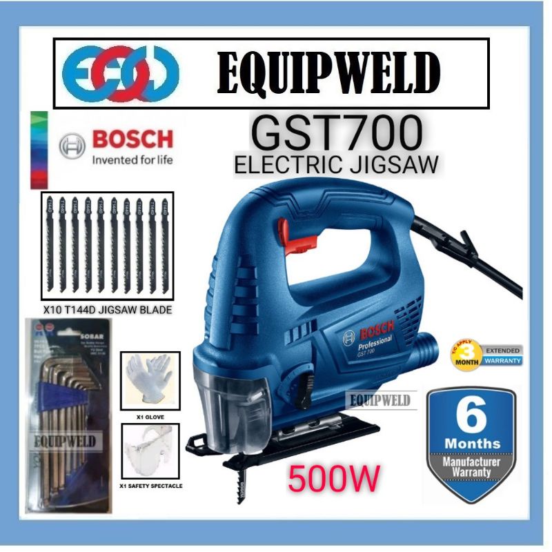 BOSCH GST700 ELECTRIC JIGSAW 500W 70MM (CORDED) + T144D JIGSAW BLADE ...