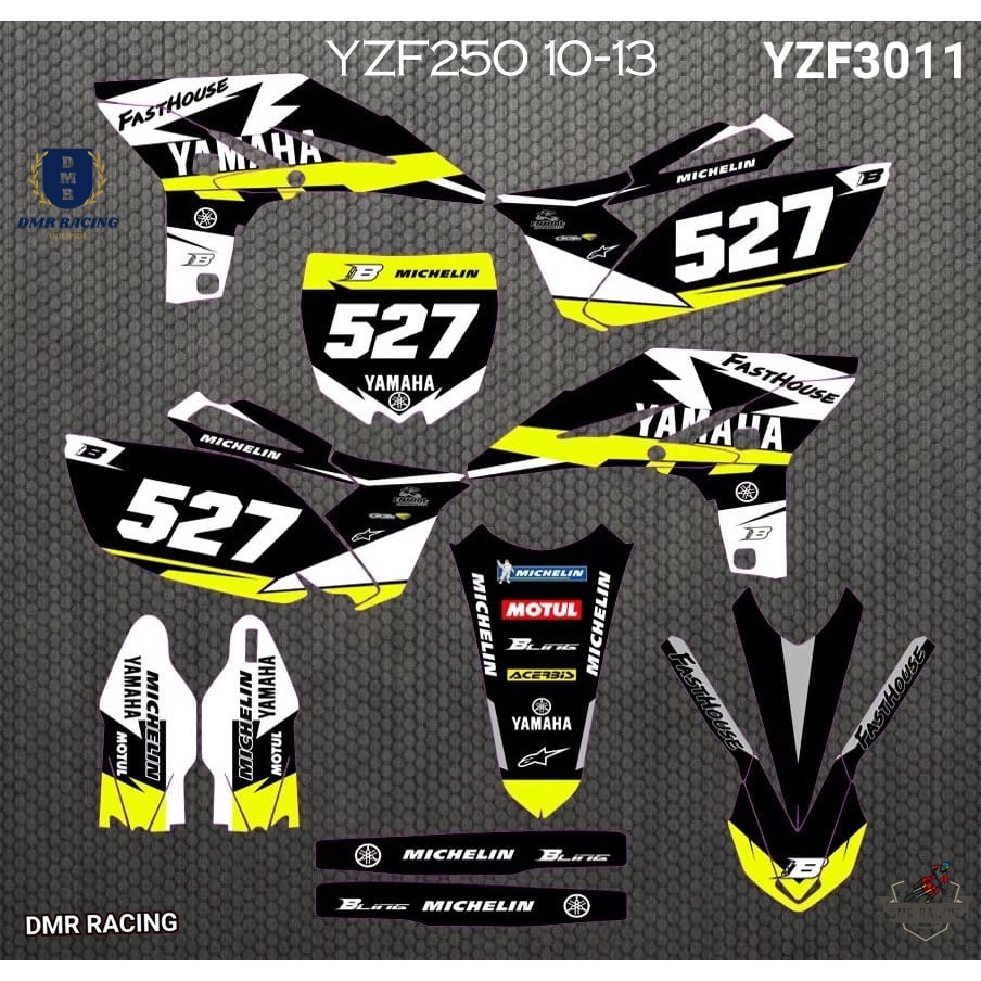 YAMAHA YZF250 YZ250F Year 2010-20013 3M Body Sticker Decal Custom ...