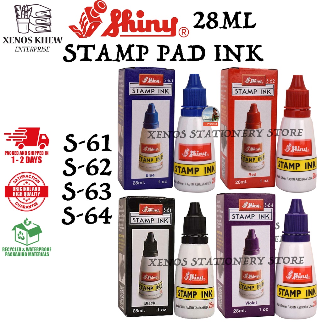 SHINY STAMP PAD REFILL , INK PAD CARTRIDGES STAMP REFILL BLUE / RED ...