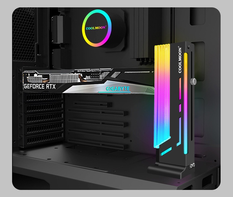 Coolmoon ARGB Graphic Card Stand Holder 5V 3Pin ARGB Sync GPU Vertical ...