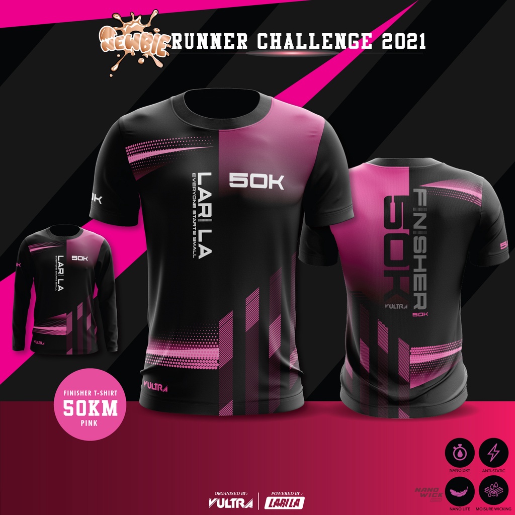 [🔴 SALE 🔴] 50KM Finisher PINK T’Shirt Running Baju Sukan Outdoor Hiking ...