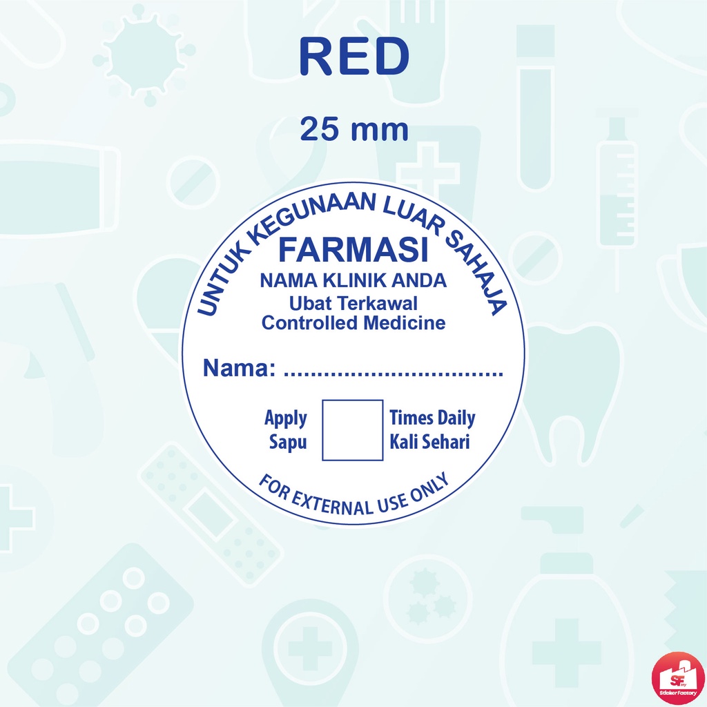 Sticker Label Ubat / Stiker Label Ubat Klinik / Sticker Label Farmasi ...