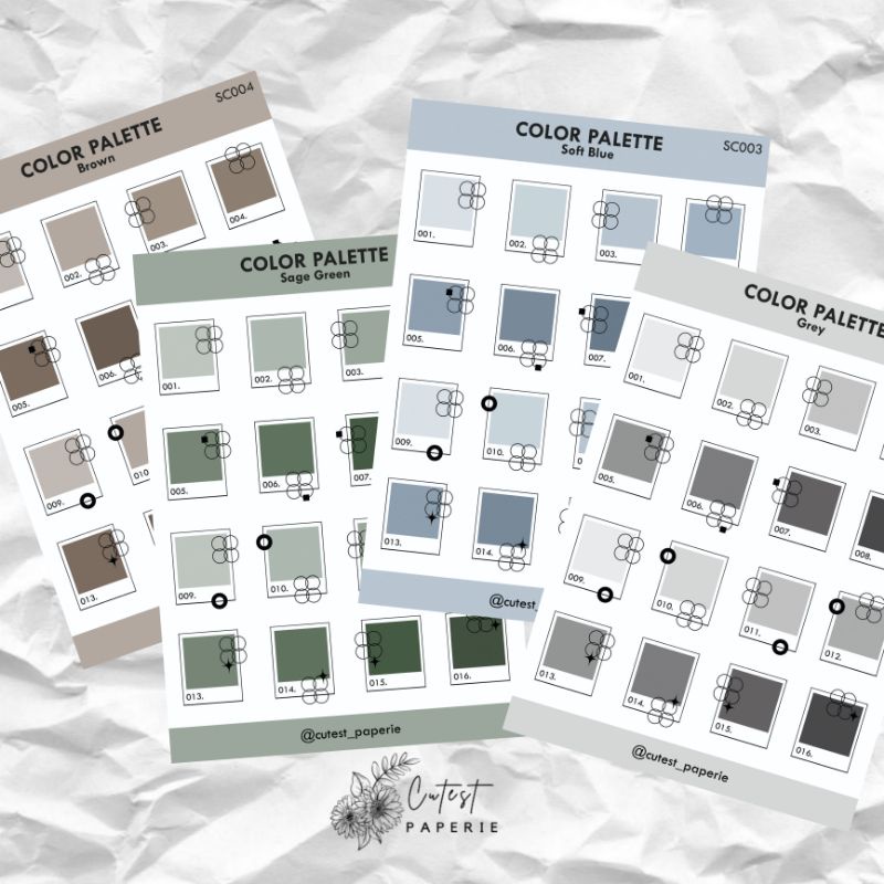 [CU Pa] COLOR PALLETE STICKER/AESTHETIC JOURNAL DECO PASTEL SOFT COLOR ...