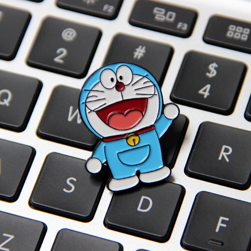 Funny Cartoon Brooch Doraemon Metal Badge Bag Hat Decoration Cute Anime ...