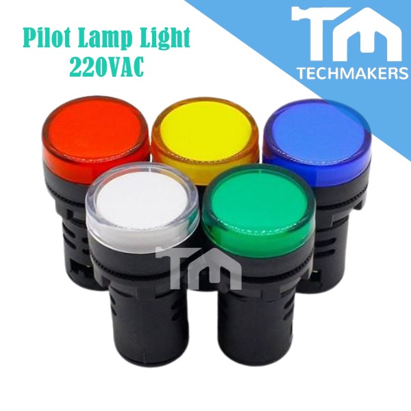 220~240VAC 22mm LED Signal Indicator Pilot Lamp Light Red Yellow Green Blue White 240 240V 220 ...