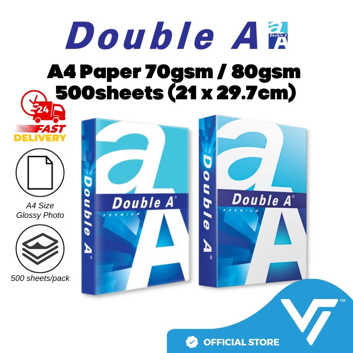 Double A Premium A4 (70gsm 80gsm) Copier Paper 500 sheets/pack ...