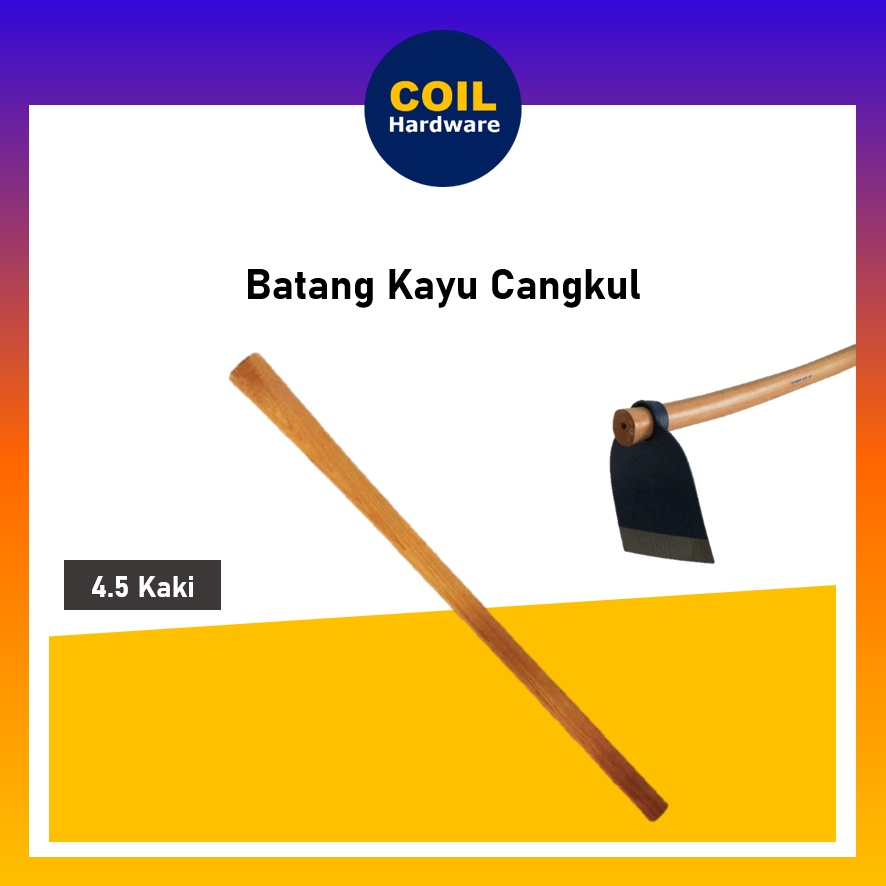 [4 Feet] Kayu Batang Cangkul Bulat | Wooden Hoe Stick Handle Round ...