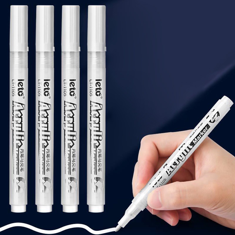 3 Pcs 2.0mm Simple White Acrylic Marker Pen Student Waterproof ...