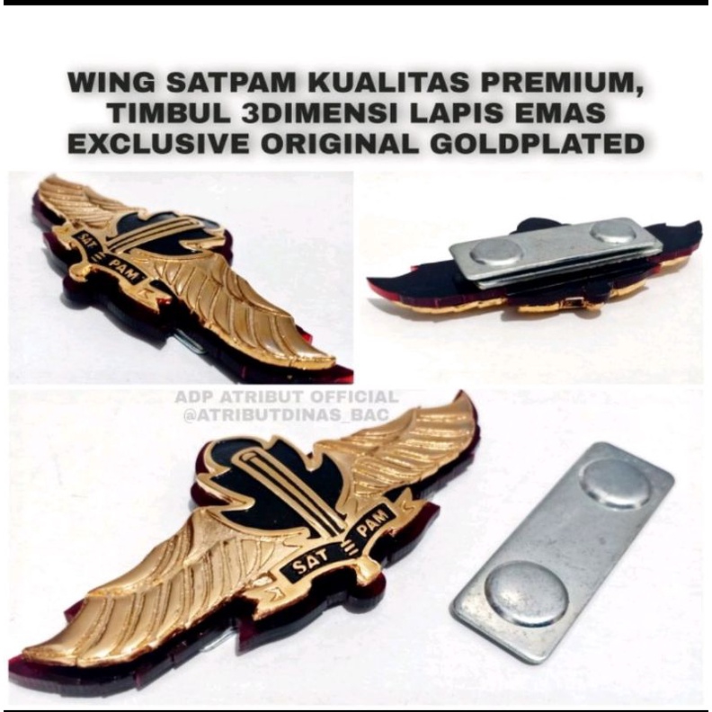 Original Goldplate Exclusive Best Quality Premium Security Guard Wing Pin | Shopee Malaysia