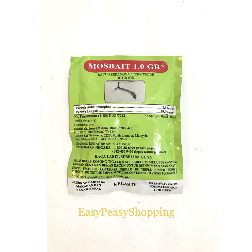 100G Mosbait Temephos 1% / Ubat Jejentik / Racun Jentik jentik (READY ...