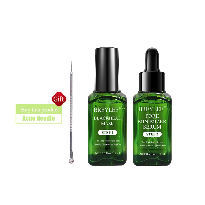 BREYLEE Blackhead Set Blackhead Removal Shrink Pore Face Serum Black Mask Peeling Off Skincare ...