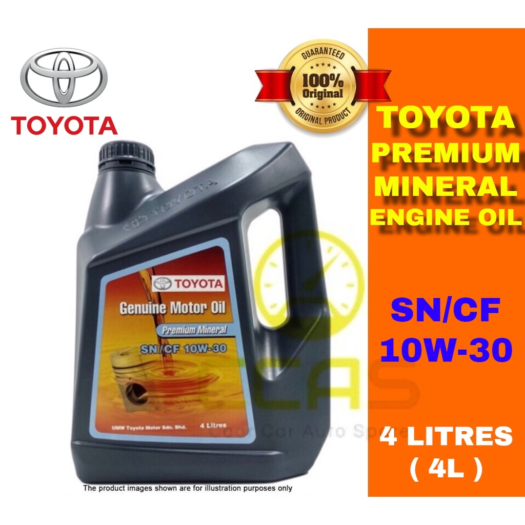 Toyota 10W30 Engine Oil 4L Premium Mineral SF/CN Motor Oil - Minyak Hitam 10W-30 4Litres Minyak ...