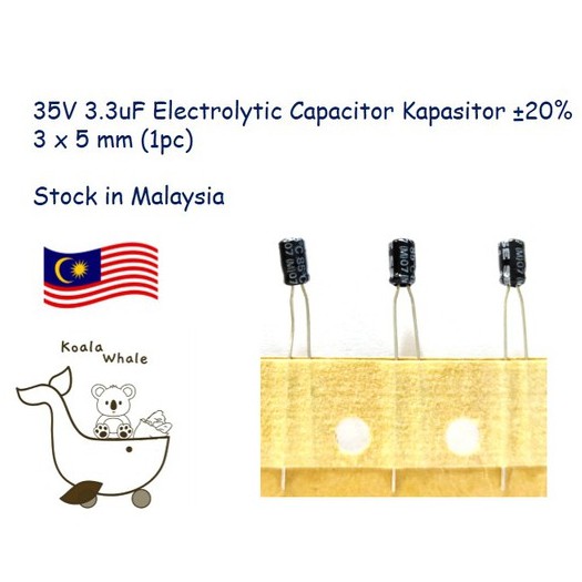 35V 3.3uF Electrolytic Capacitor Kapasitor ±20% 3 x 5 mm (1pc) | Shopee ...
