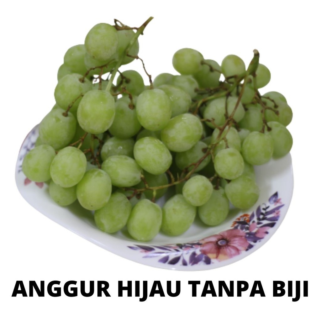 [GREEN SEEDLESS GRAPE] Anggur Hijau Manis Tanpa Biji Fresh 500GM GRADE ...