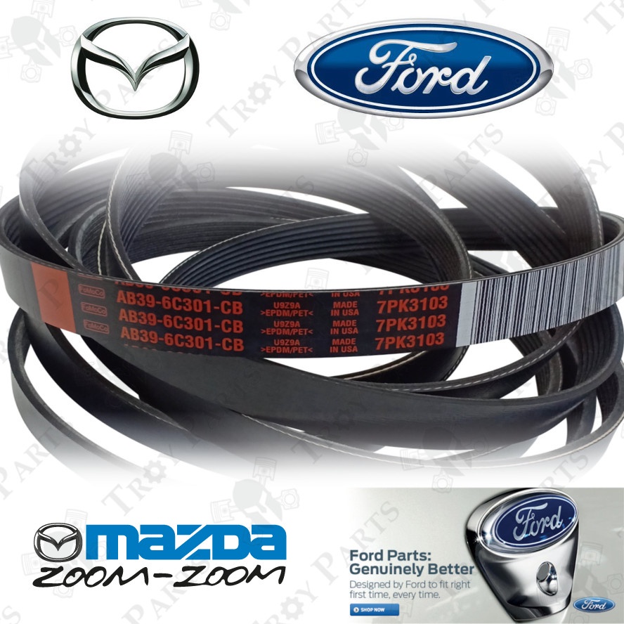 Original Ford Mazda Fan Belt AB39-6C301-CB Ford Ranger T6 3.2 2013 ...
